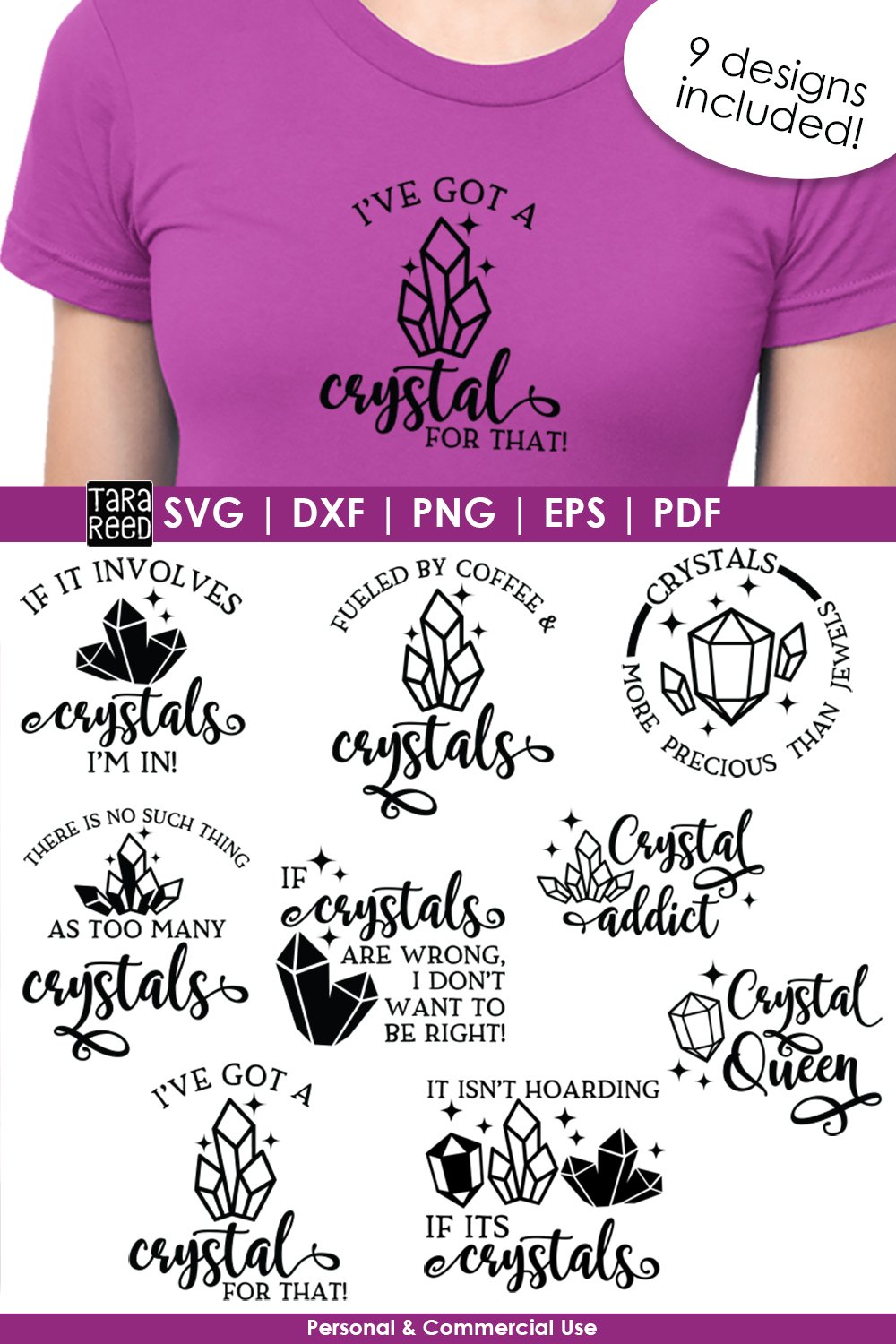 9 Crystals SVG for Cricut and Silhouette