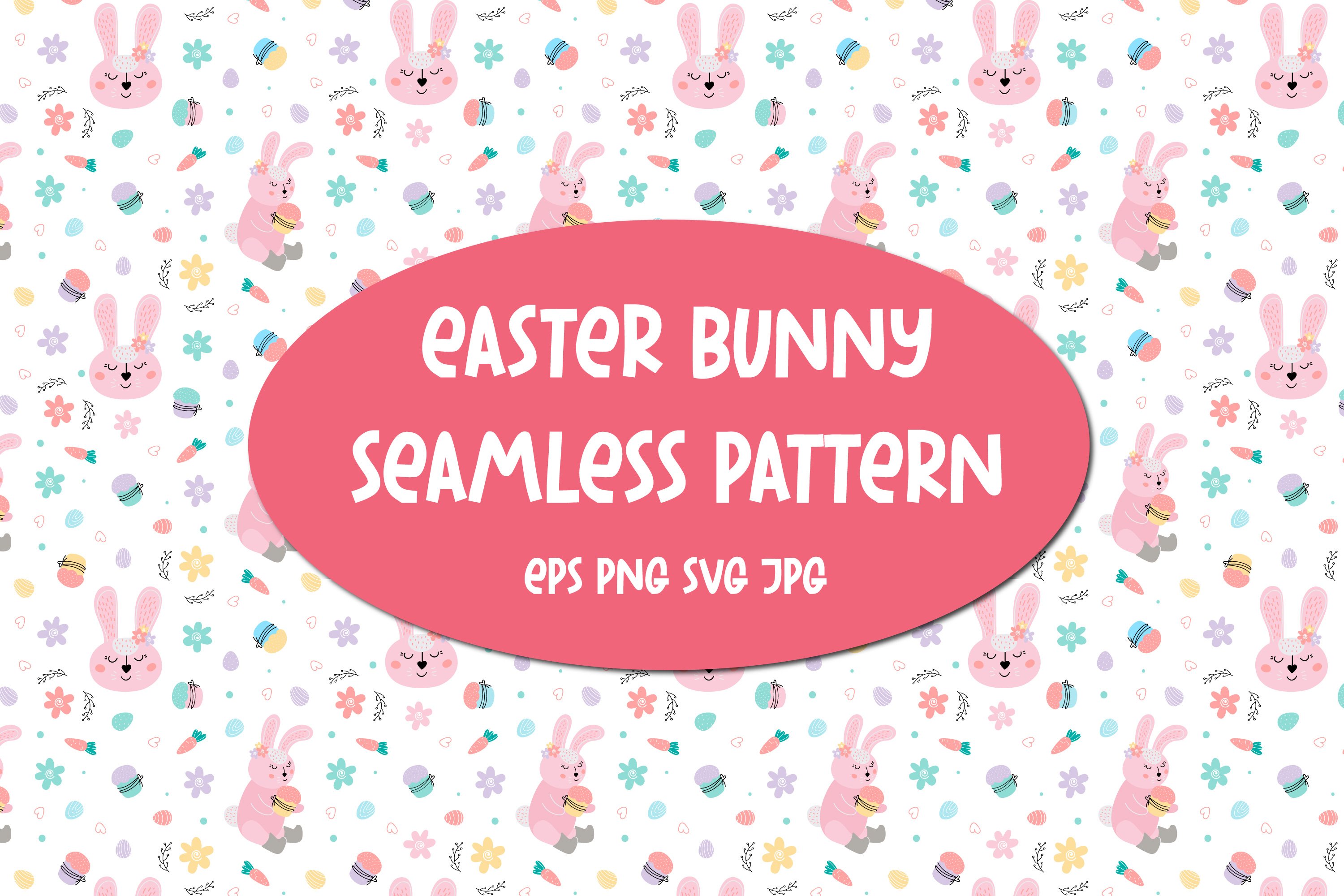 Easter bunny seamless pattern. Rabbit digital paper