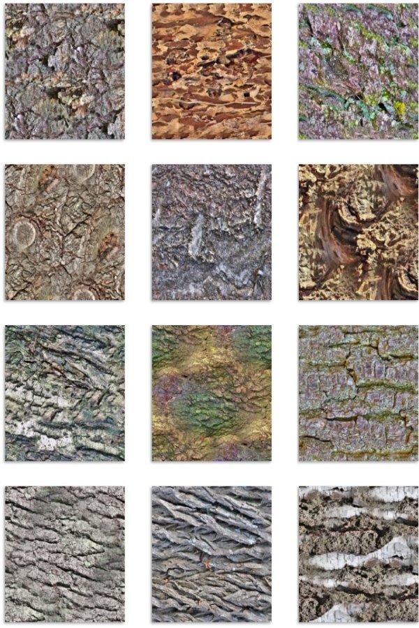 12 seamless textures of tree bark - Vol 1