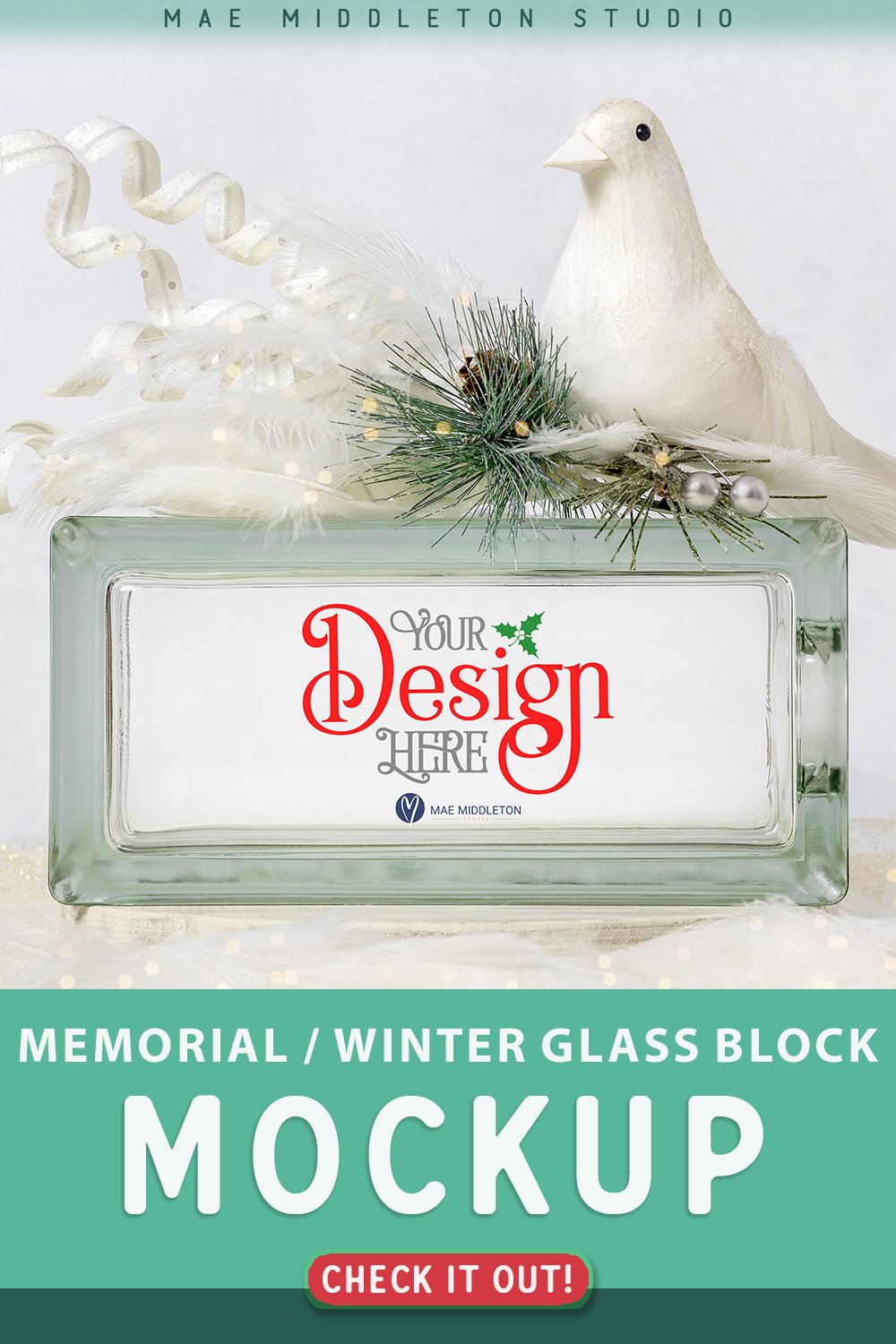 Glass Block Mockup | Memorial, Winter styled photo