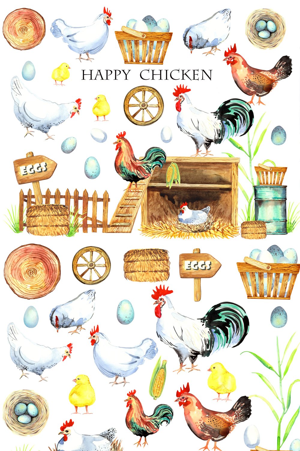 Happy Chicken Clipart