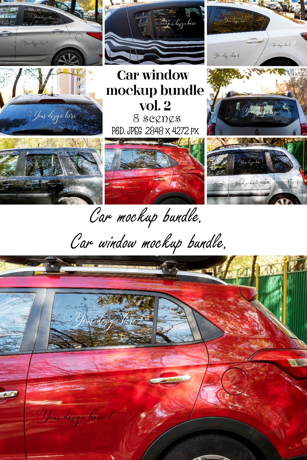 Car mockup bundle 2. Car window mockup bundle 2.