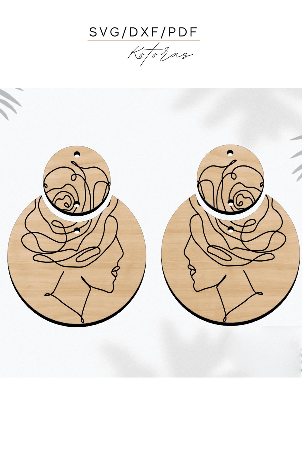 Woman hear earring laser cut file