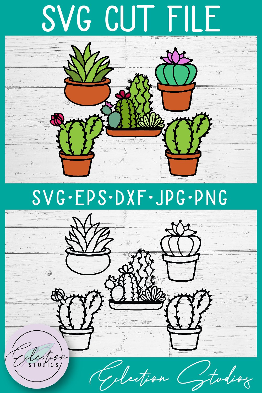 Hand Drawn Cacti Bundle