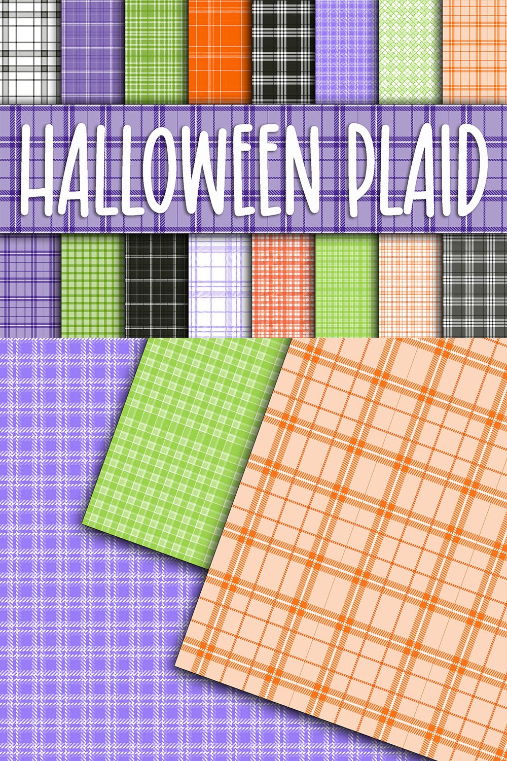 Halloween Plaid Digital Paper