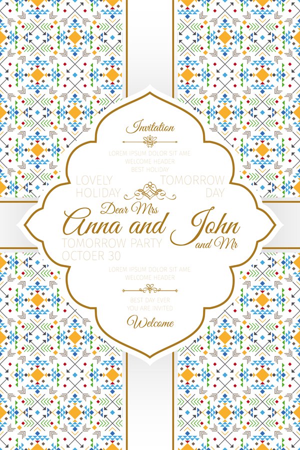 Invitation card with geometric pattern