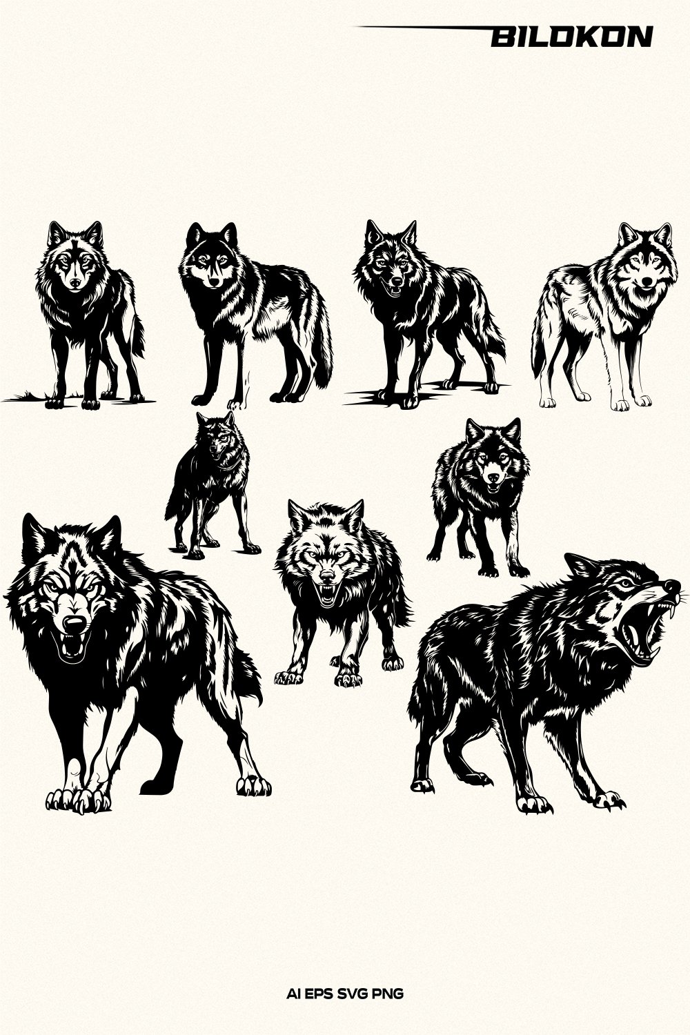 Wolf SVG Bundle, Wolf illustration, Wolf Vector Cut File