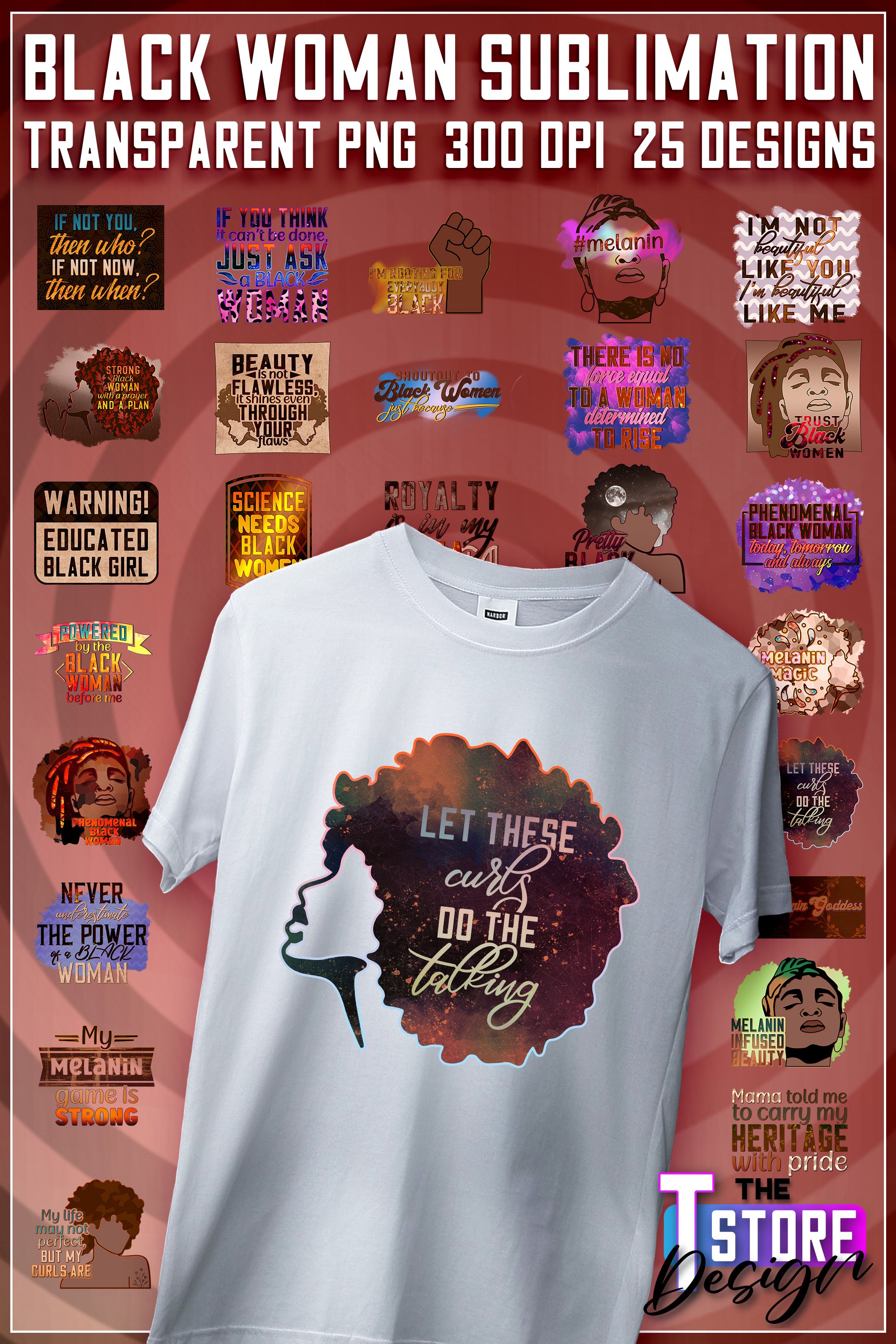 Black Woman Sublimation Bundle | PNG Design | (2454890)