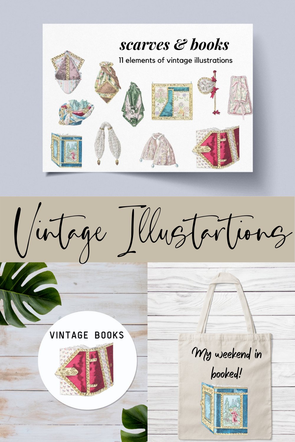 Vintage Book, Vintage Stickers, Junk Journal Cards