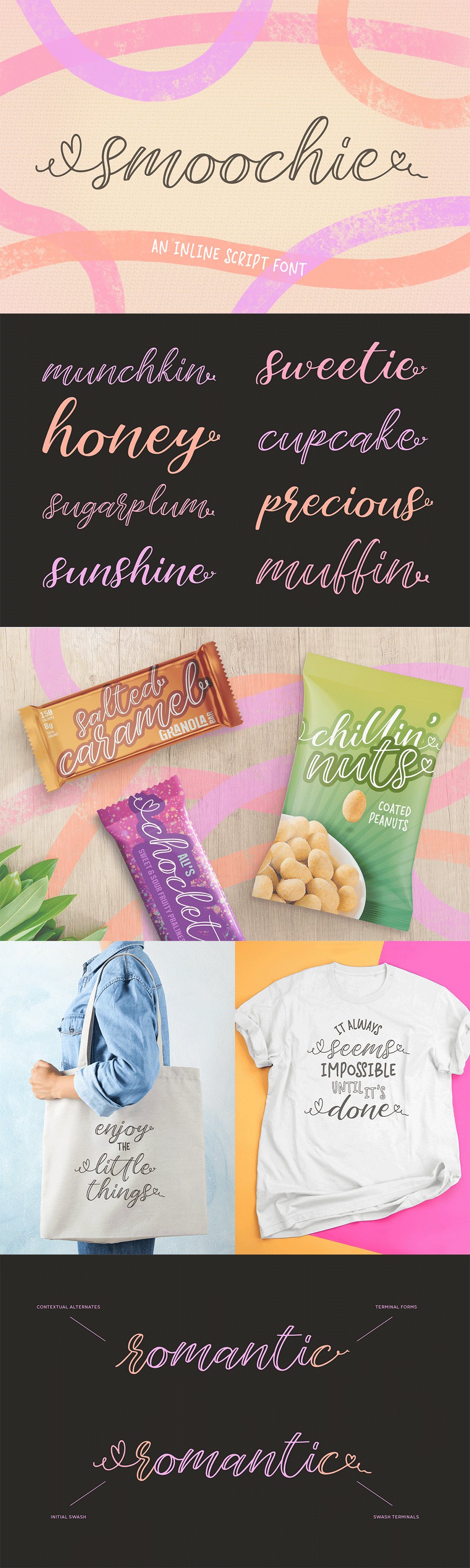 Smoochie | An Inline Script Font