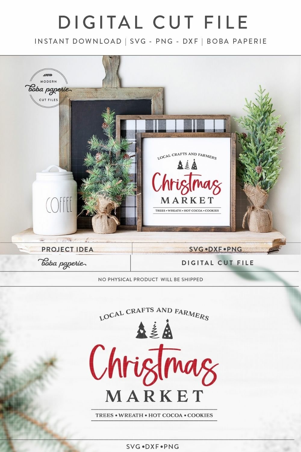 Christmas Market svg | Farmhouse Christmas decor cut file