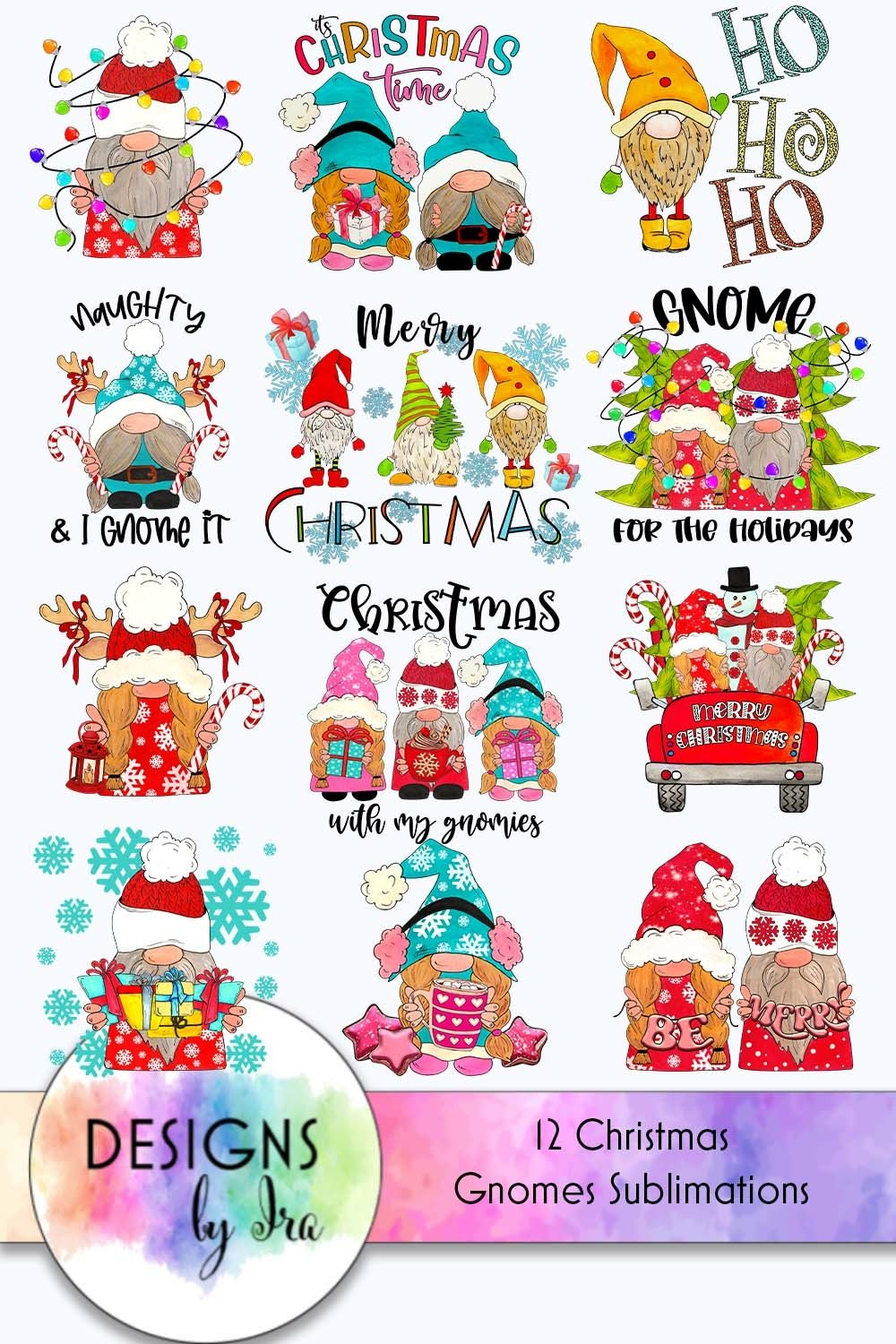 Christmas Gnomes Sublimation Bundle | Gnomes Bundle PNGs