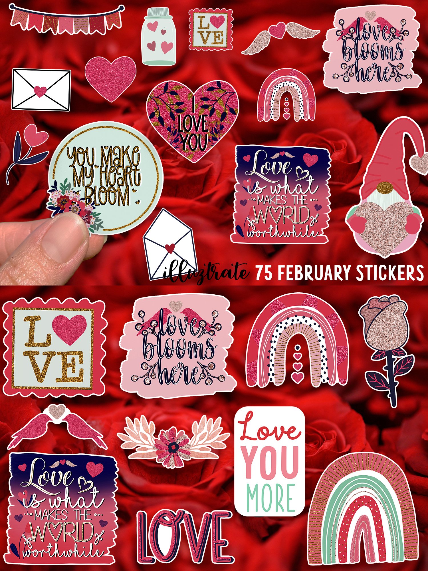 February Stickers for Cricut