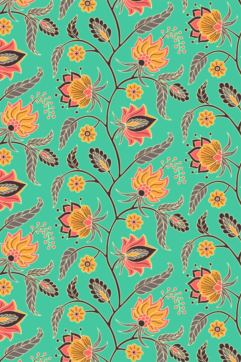 Indian Floral Style Seamless Patterns