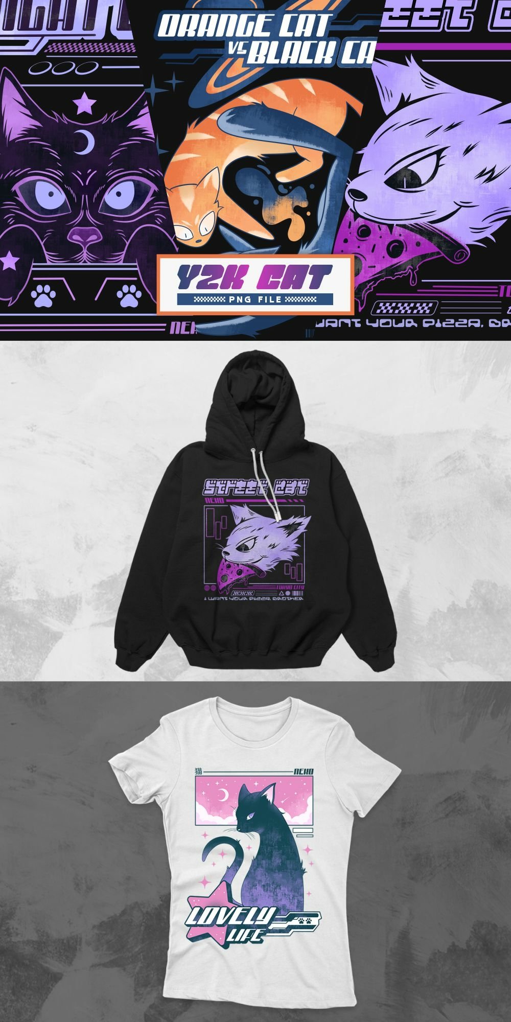 Y2k cat t shirt designs bundle