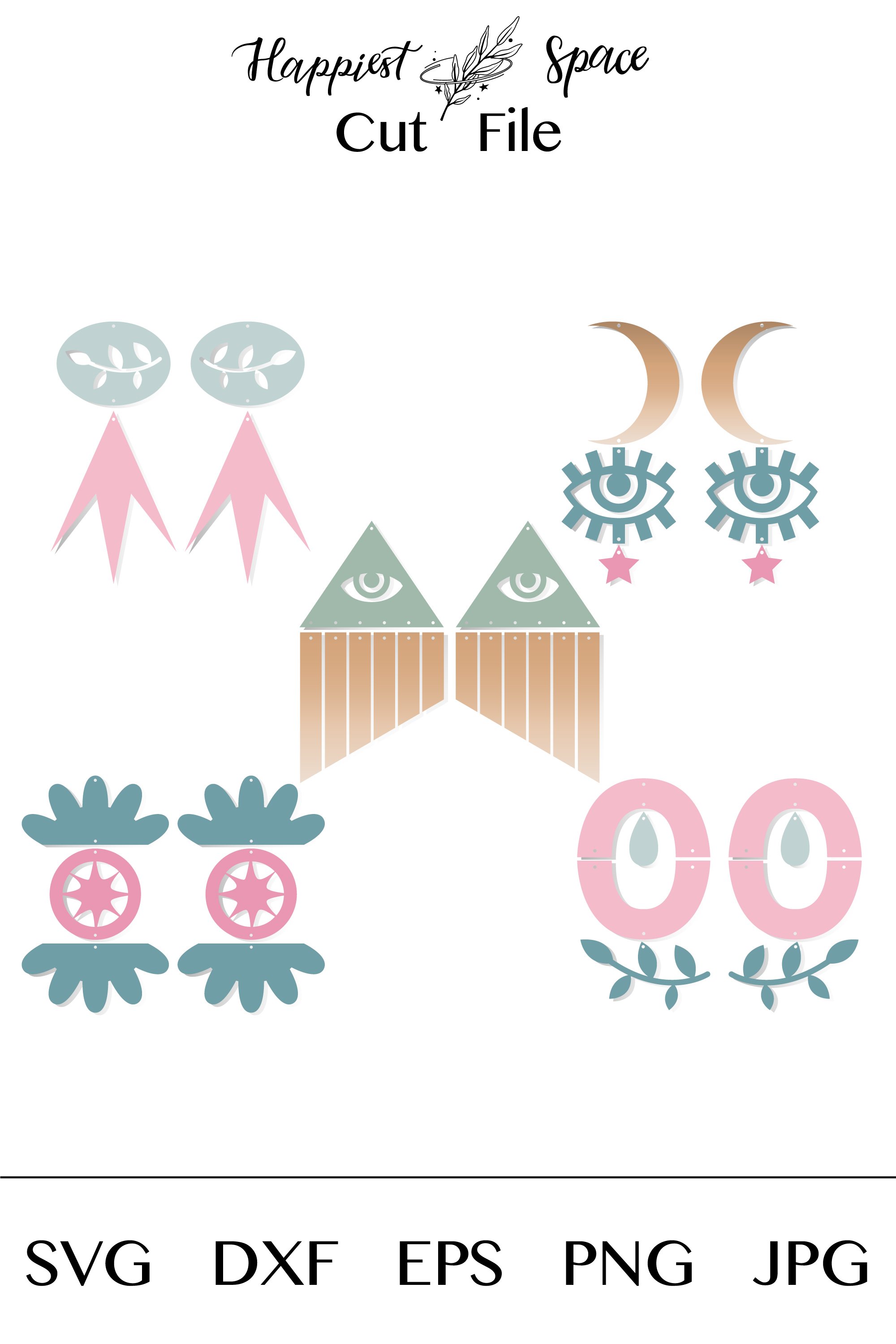 Boho Earring SVG. Faux Leather Earrings. (1514888)