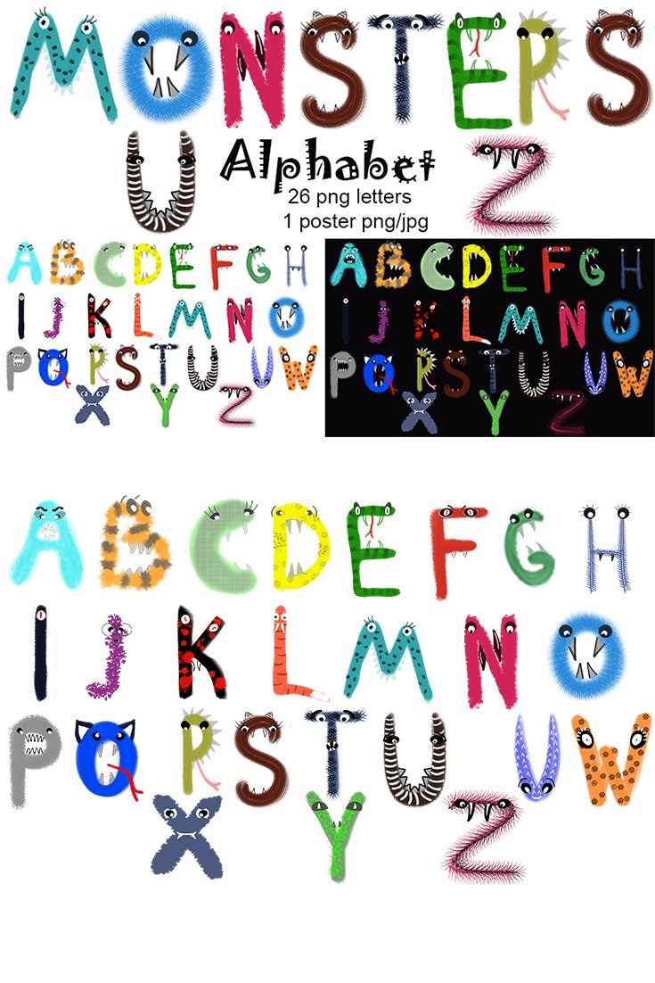 Alphabet, monsters, school, baby, back to school, teacher.