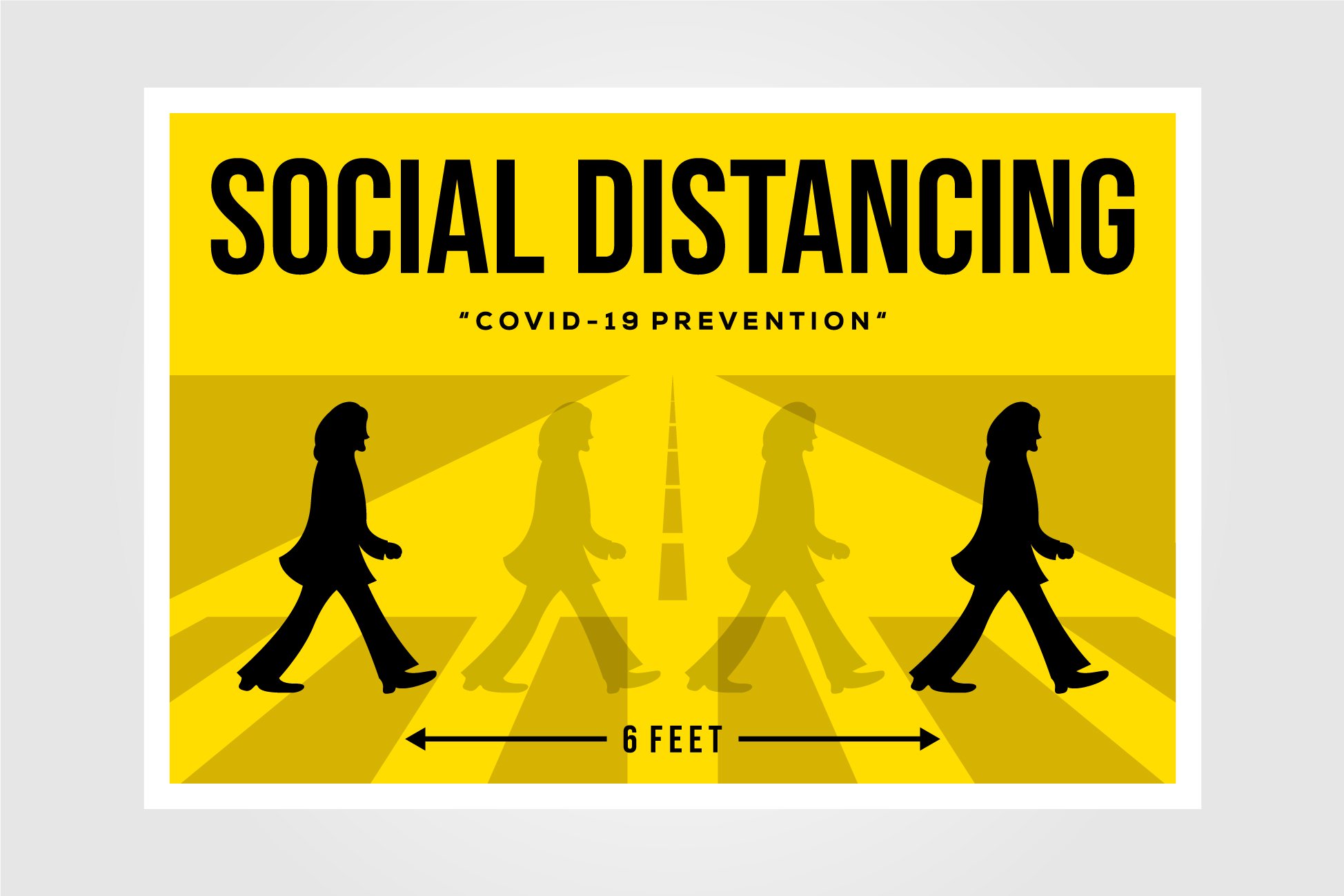 minimalist social distancing flat vector poster
