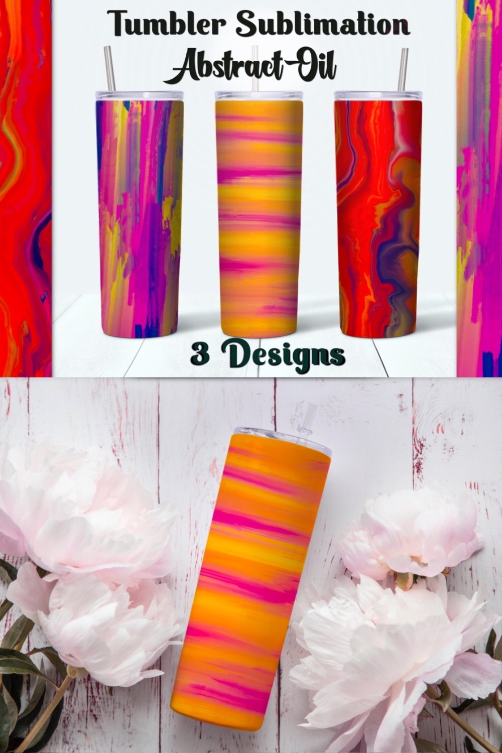 Tumbler Tapered oil abstract sublimation craft