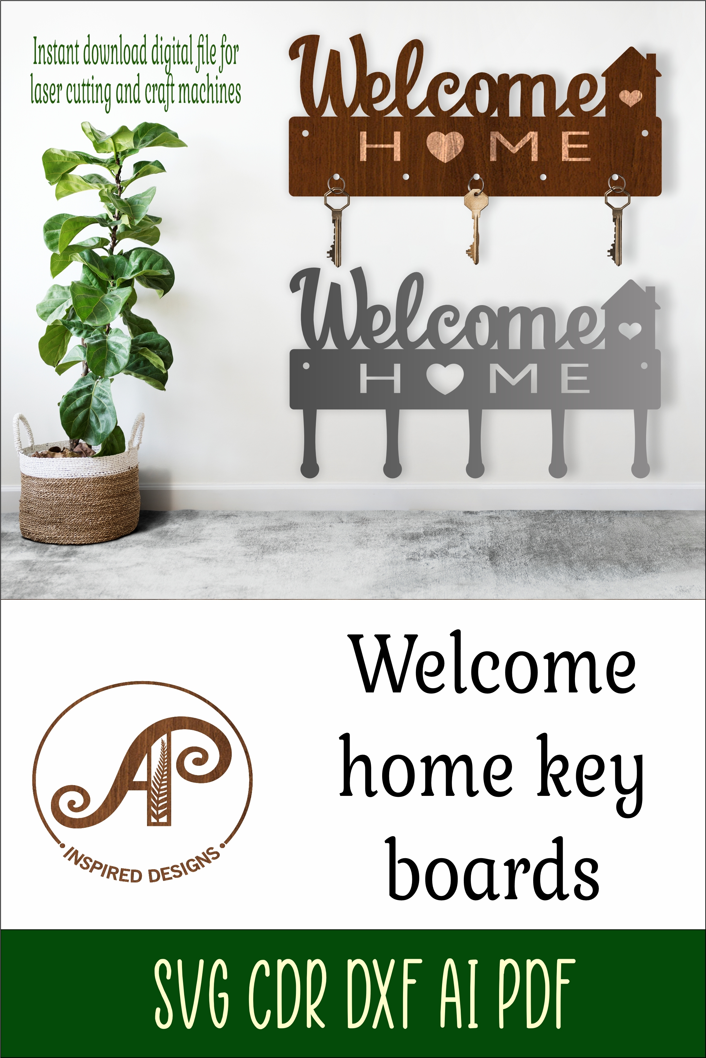 Welcome home Key holder designs for wood and metal