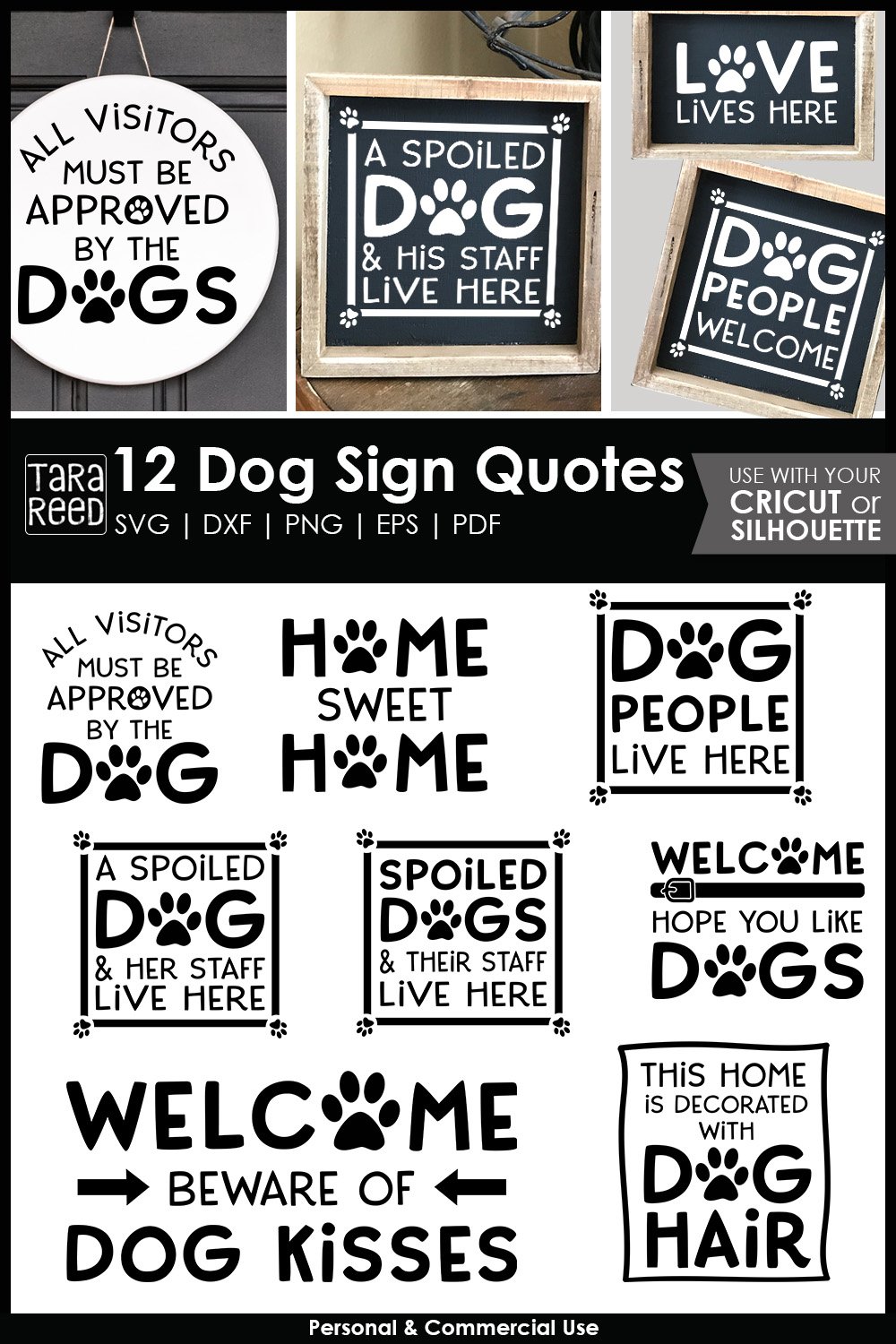 Dog Sign SVG Bundle for Cricut or Silhouette