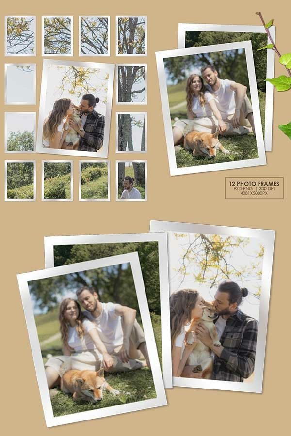 12 Photo Frames PNG-PSD