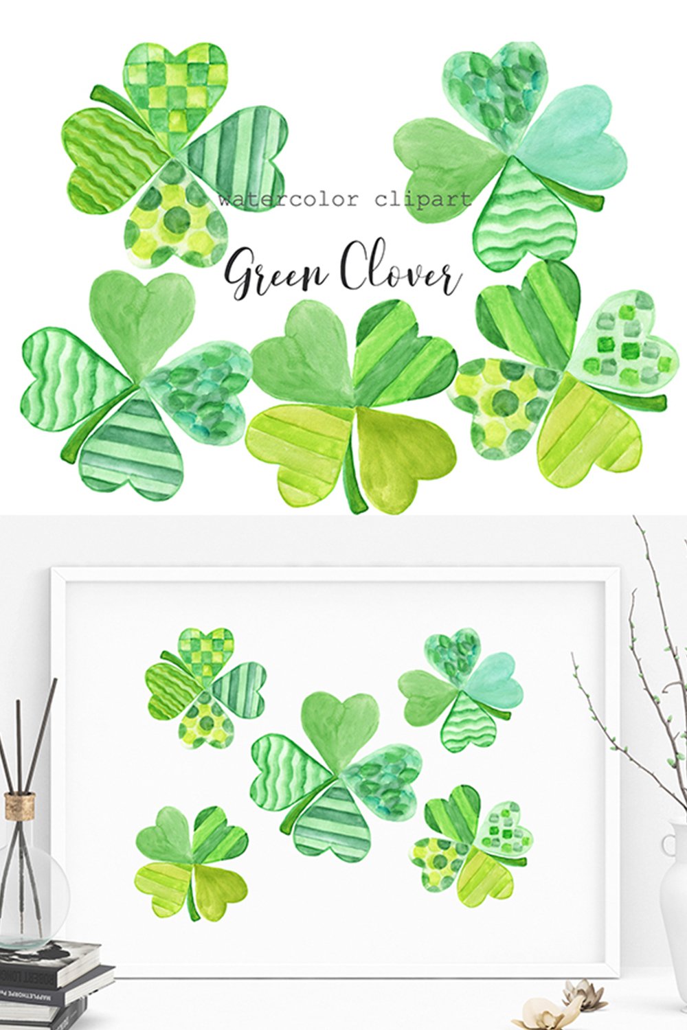 Clover sublimation Watercolor Clipart Shamrock PNG