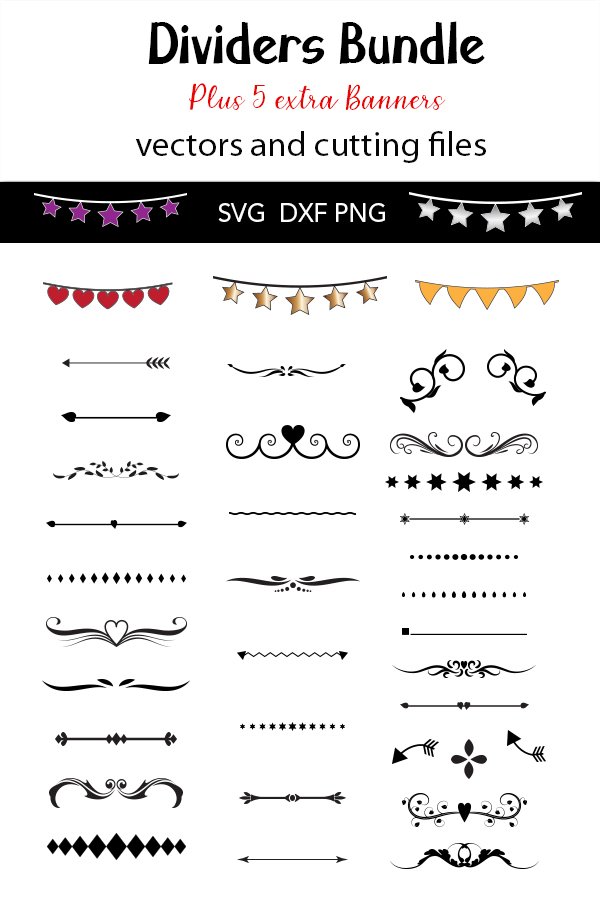 Dividers Bundle - SVG DXF PNG - For Crafters (282977) | Cut Files ...