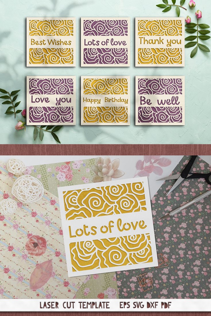 SVG Birthday Cards Set for Cricut, Silhouette Cameo.