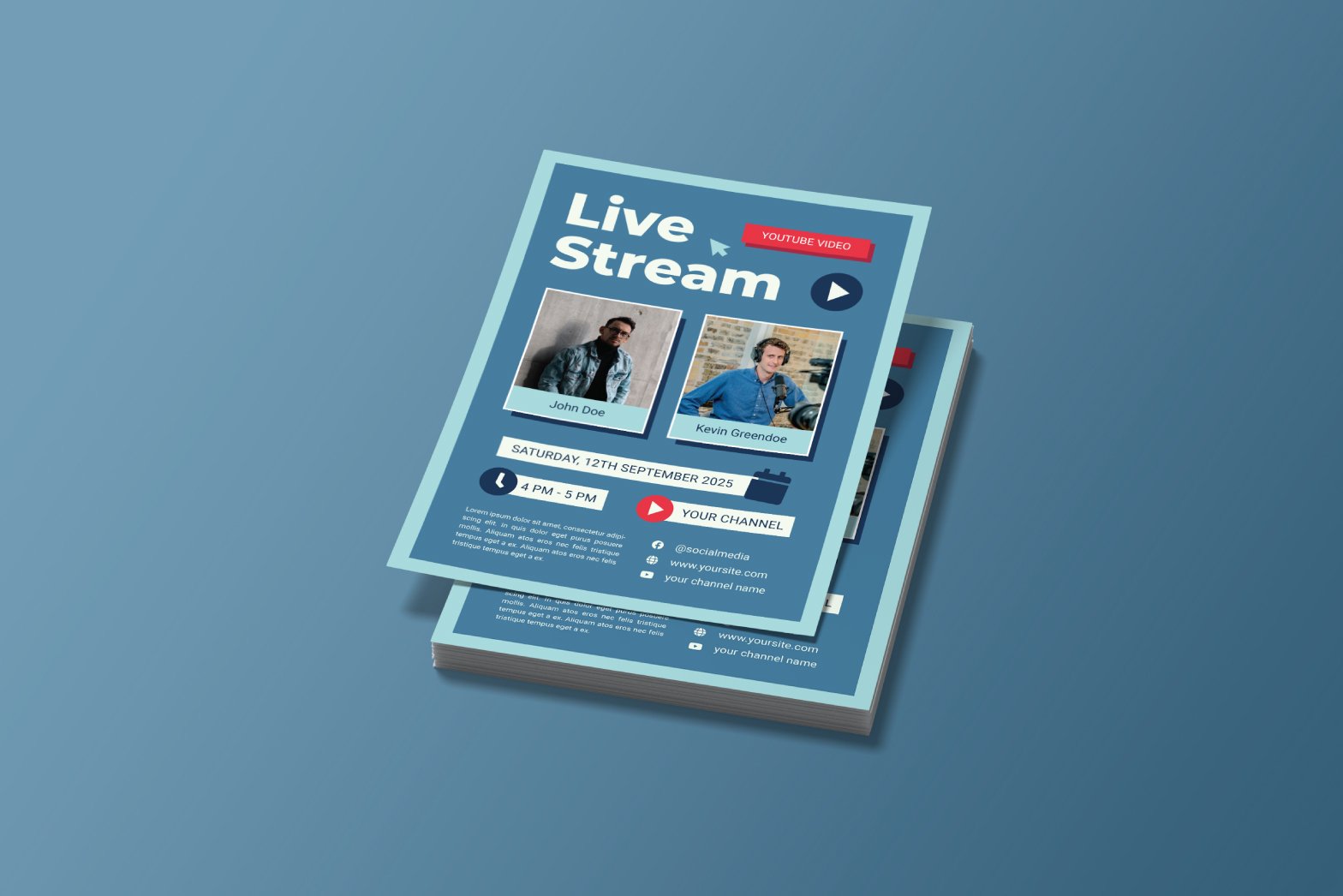 Youtube Channel Promotion Flyer Brochure Template