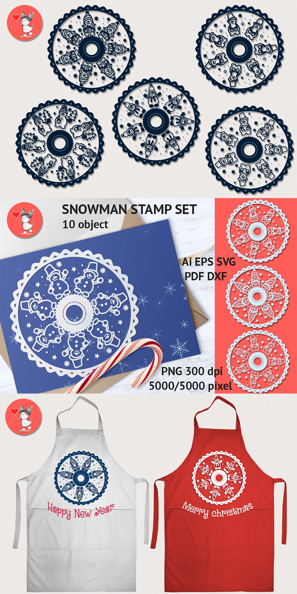 Snowman stamp set