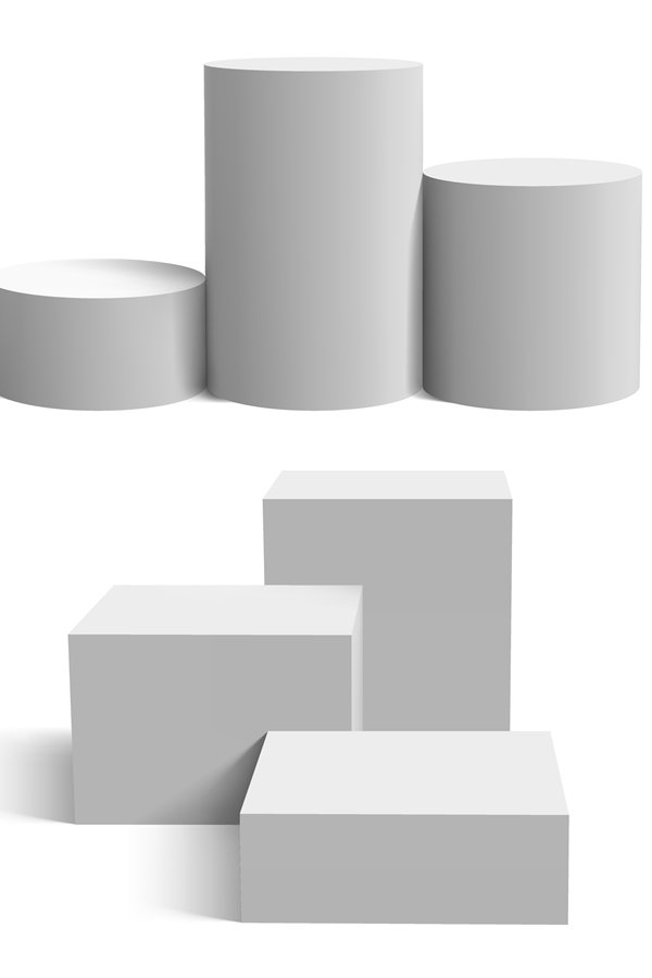 Stage podium platforms. Realistic white square