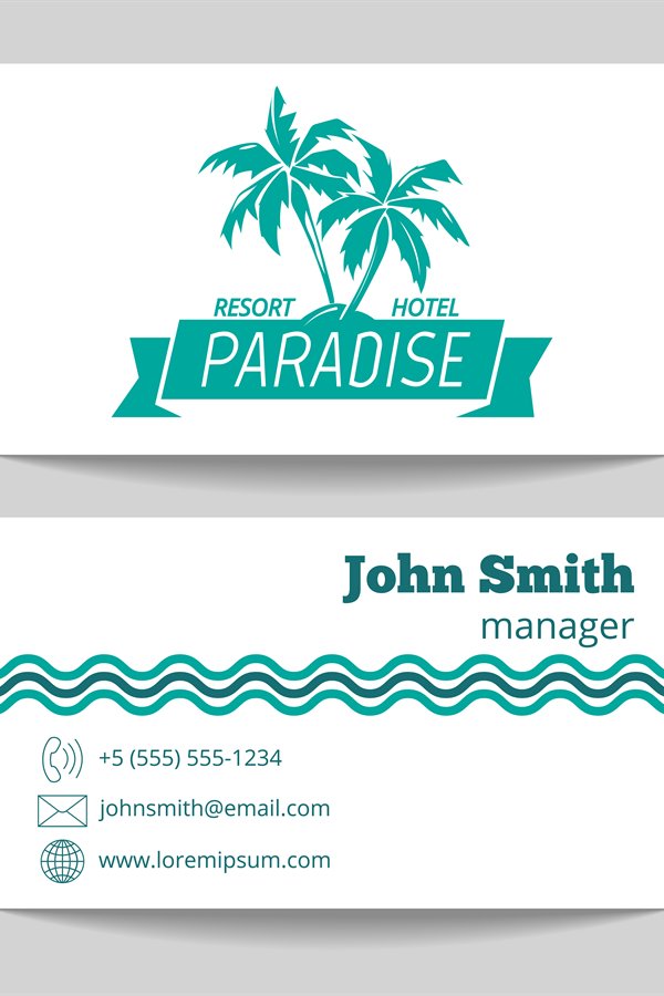 Tropical hotel business card template