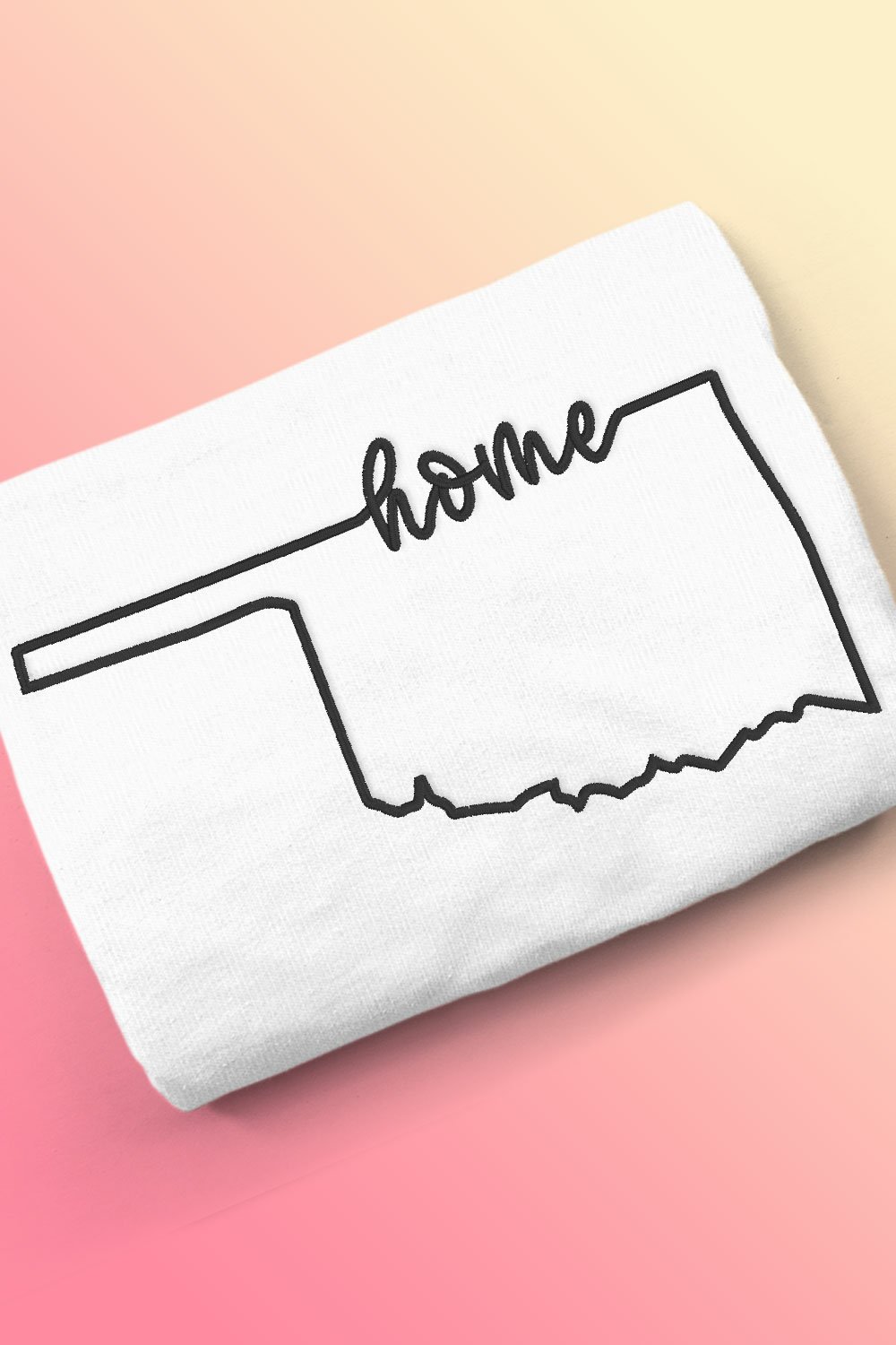 Oklahoma Home State Outline Embroidery Design