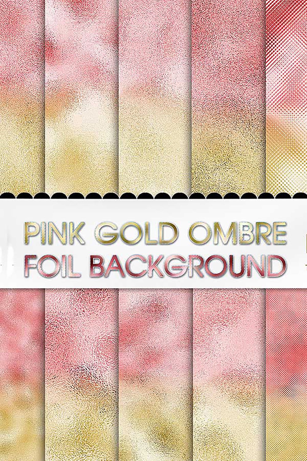 Pink and Gold Ombre Foil Background Digital Paper