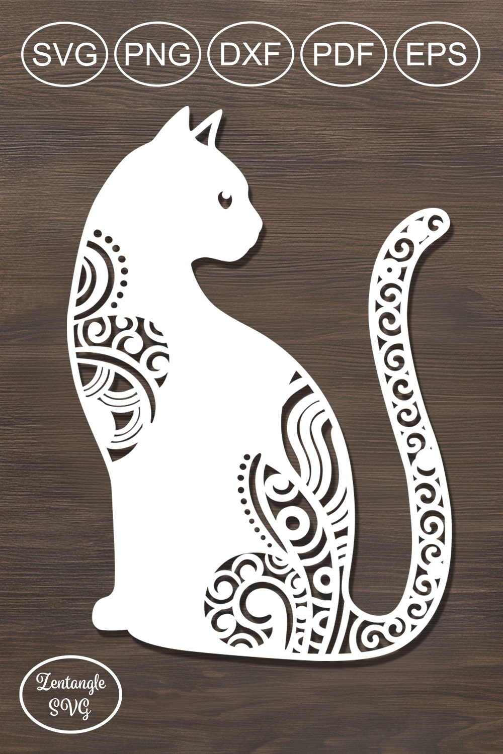 Cat papercut, paper cutting template, laser cut (5461020)