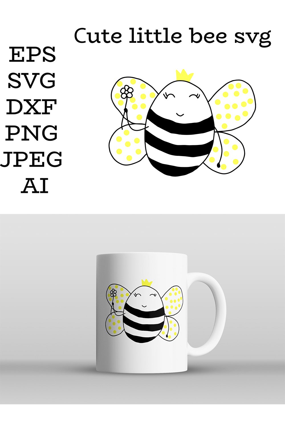 Cute little bee svg (1841200)