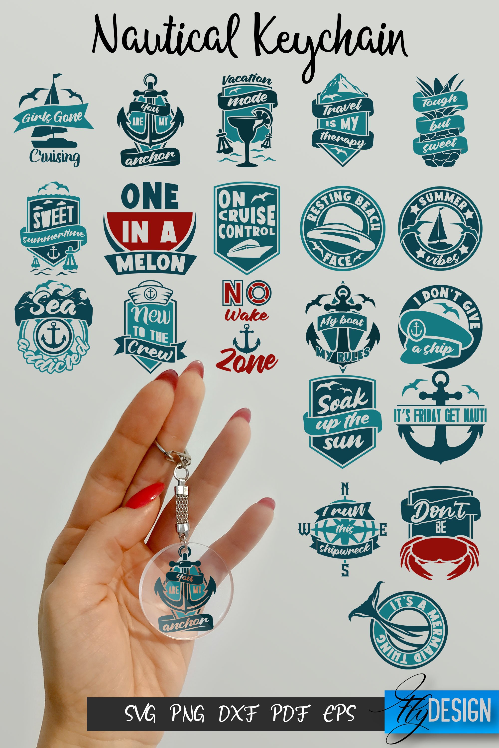 Nautical SVG Bundle | Summer Quotes SVG| Keychain SVG Bundle