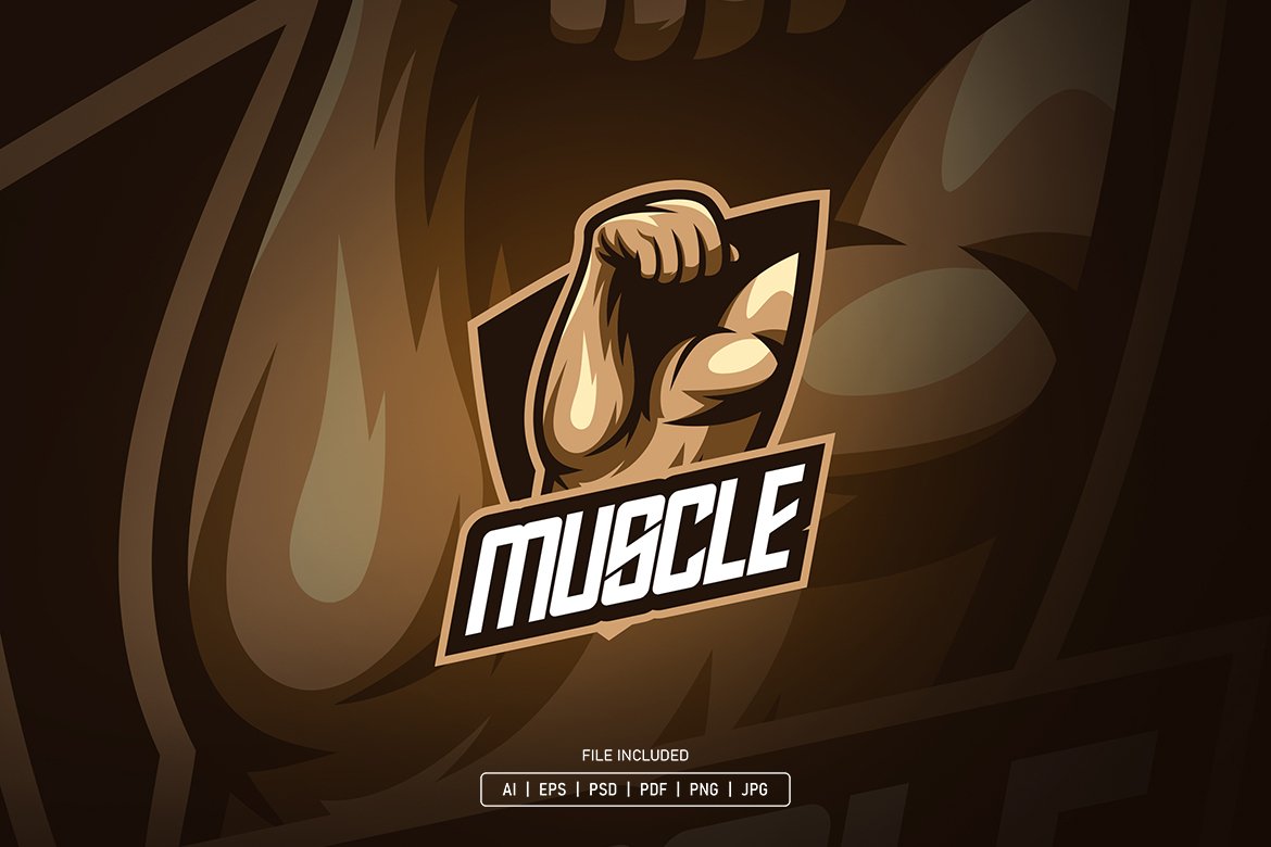 muscle mascot logo