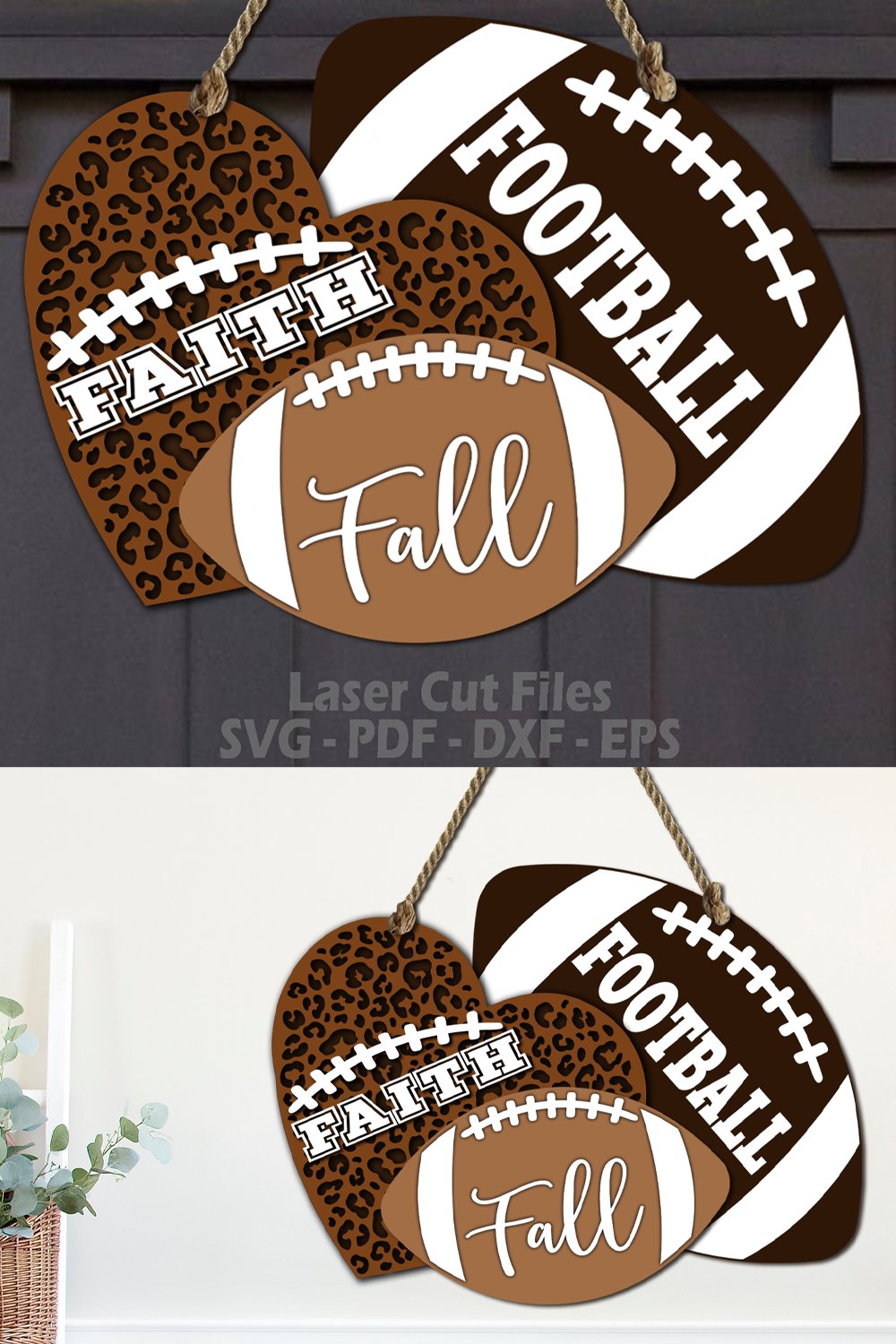 Football SVG Laser Cut Files | Heart SVG | Fall Welcome Sign