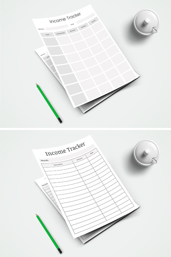 Canva Income Tracker Planner Template
