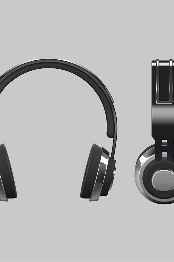 Realistic headphones design - 3d vector illustration isolate