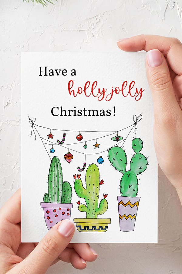 Funny Christmas card. Printable 5x7 JPG.