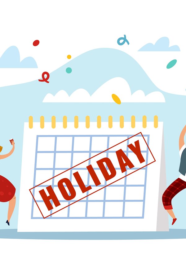 Holiday or vacation. People celebrate end of week. Paper cal