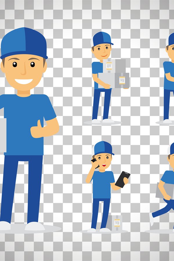 Delivery man on transparent background