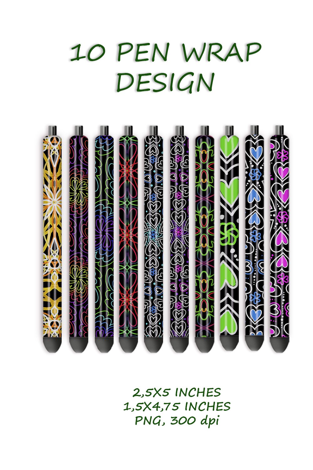 Ornamental Pen Wrap Design Bundle.v1 (1926624)