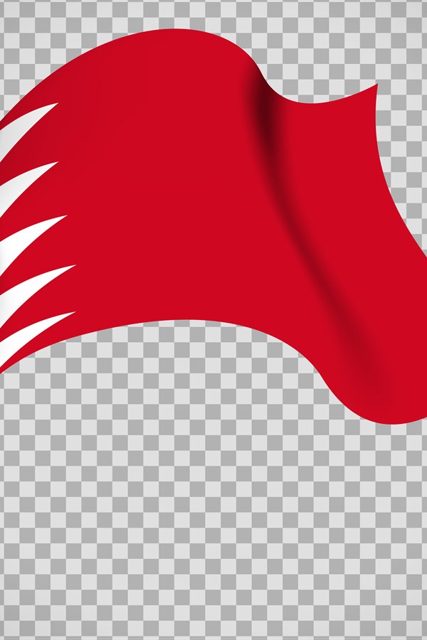 Bahrain flag on transparent background