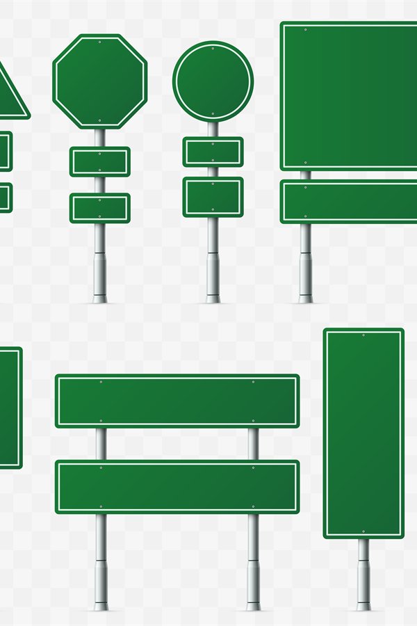 Direction sign board. Road destination signs, street signage
