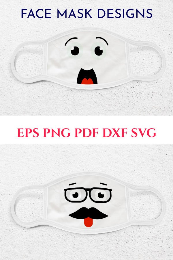Face mask designs. Smile face. SVG (976075)
