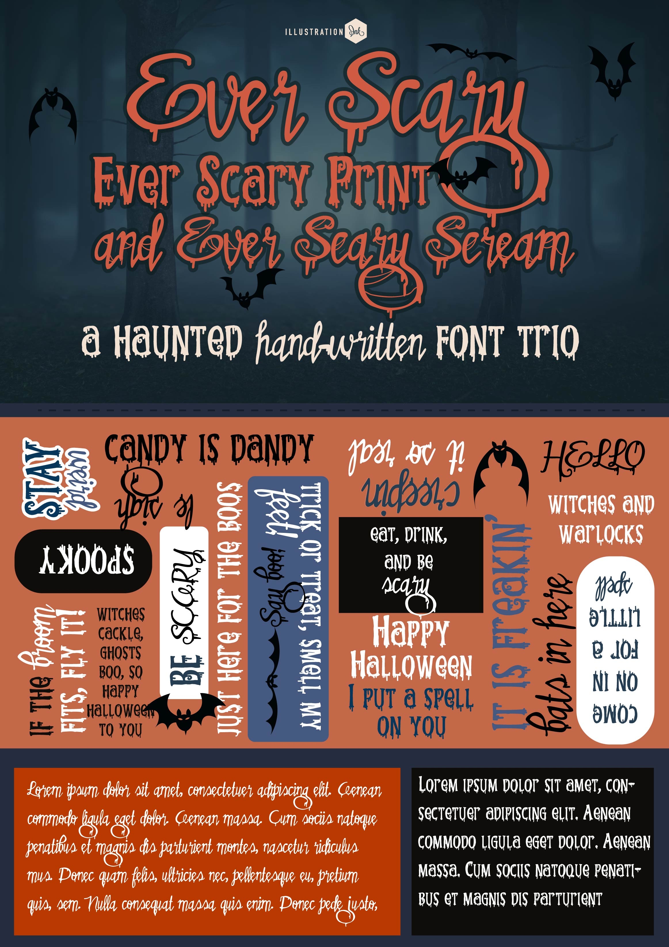 Halloween font duo with 2 perfectly coordinated fonts